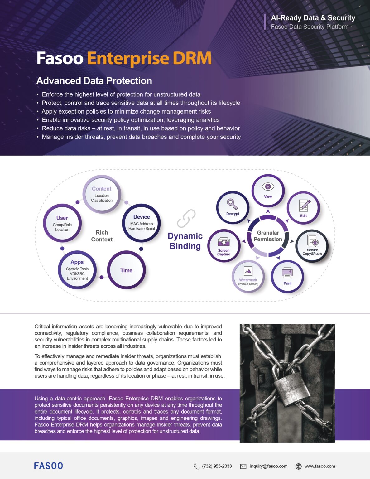 Data Security, Fasoo Enterprise DRM (EDRM) | Fasoo Brochure