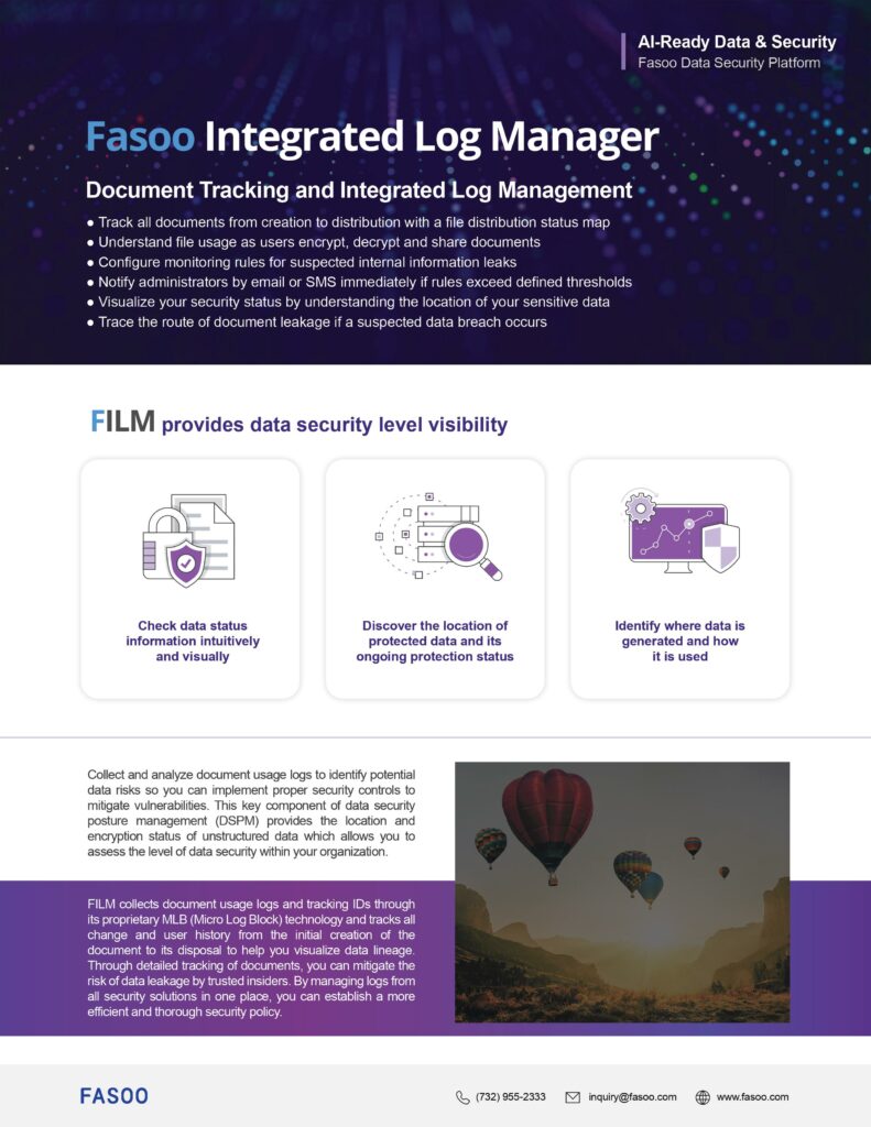 Fasoo Integrated Log Manager | Fasoo Product Brochure